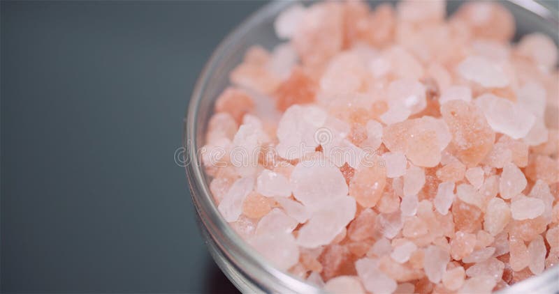 Coarse Himalayan Salt Crystals on Kitchen Table Stock Video - Video of ...