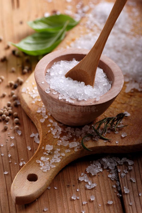Coarse salt stock photo. Image of coarse, spoon, brown - 33066226