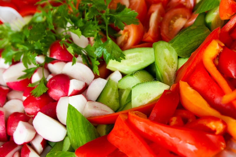 Coarsely Chopped Vegetables. Stock Photo - Image of spring, excellent ...