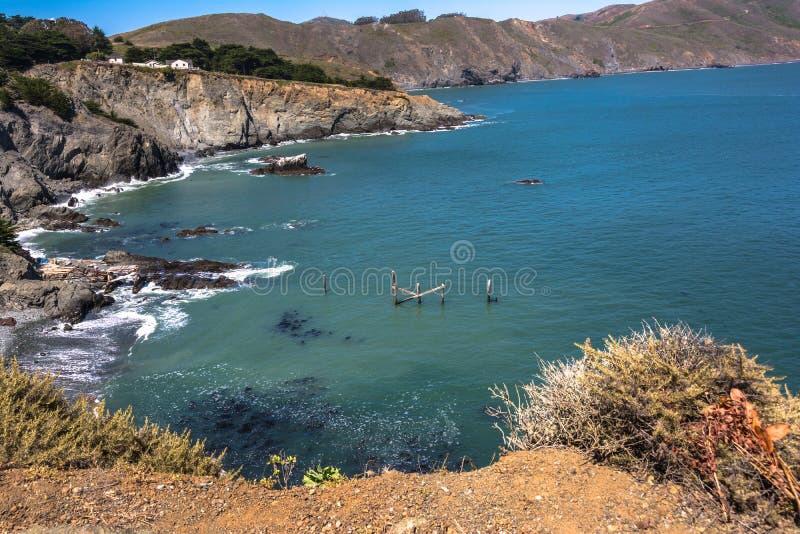The Coast Along Point Bonita, California Stock Photo - Image of waves ...