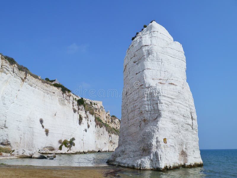 White Rocks at Vieste, Italy Stock Photo - Image of tourism, scenery ...