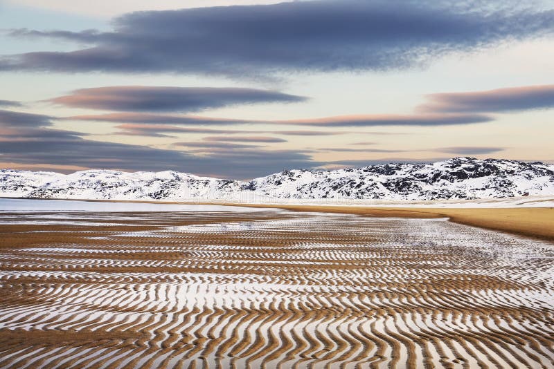 The Coast of the Arctic Ocean at Low Tide Stock Image - Image of ...