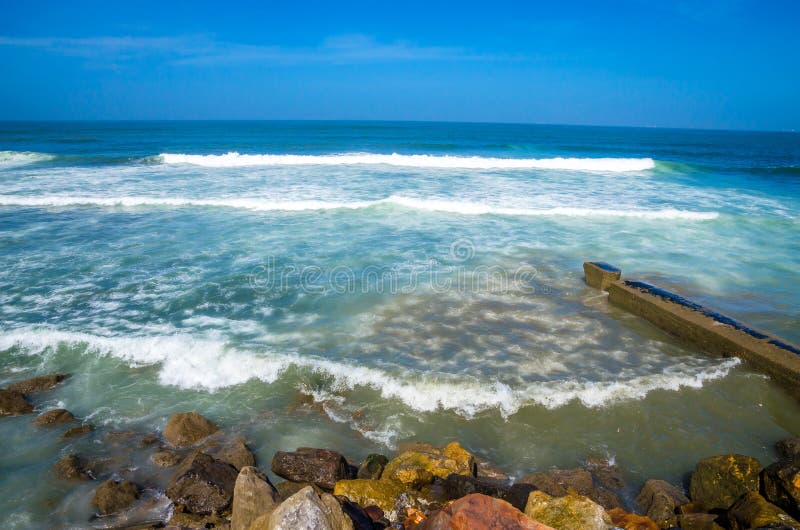 Coast of Atlantic Ocean in Casablanca, Morocco Stock Photo - Image of ...