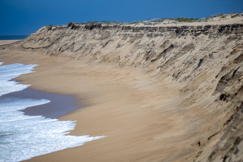 The Coast of Atlantic Ocean in Nazare, Portugal Stock Image - Image of ...