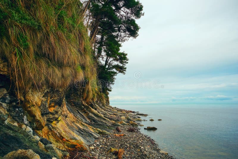 The Coast with Beautiful Cliffs. Stock Photo - Image of coastline ...