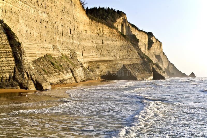Coast cliff in |Greece stock image. Image of bluff, coast - 8548643
