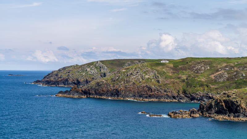 Coast and Cliffs of the Celtic Sea Near Treen, Cornwall, England Stock ...
