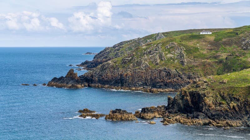 Coast and Cliffs of the Celtic Sea Near Treen, England, UK Stock Photo ...