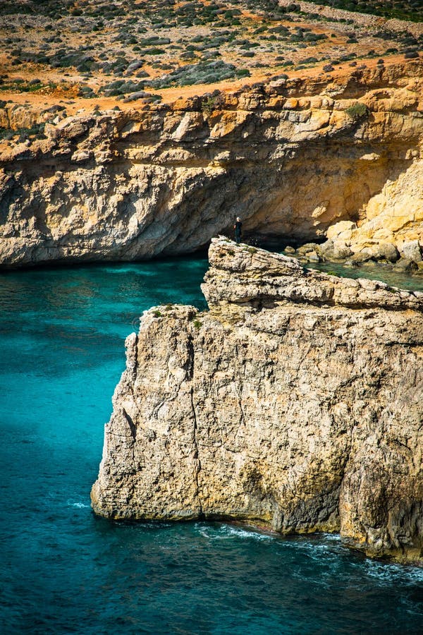Coast and cliffs of Malta editorial stock image. Image of seascape ...