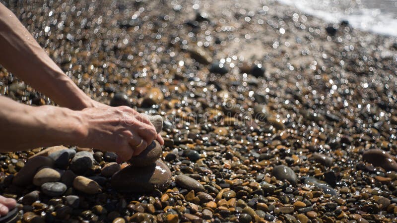 Coast with Colour Stones , Special Bokeh Stock Image - Image of sand ...