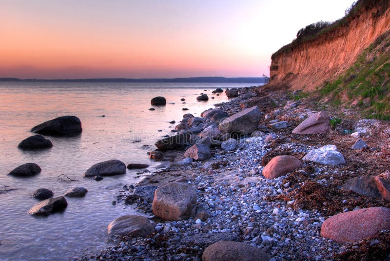 Denmark Coast Of The Baltic Sea Near The City Of Copenhagen. Stock ...