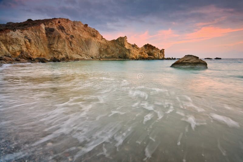 Coast of Eastern Crete, Greece Stock Photo - Image of exposure, sunset ...