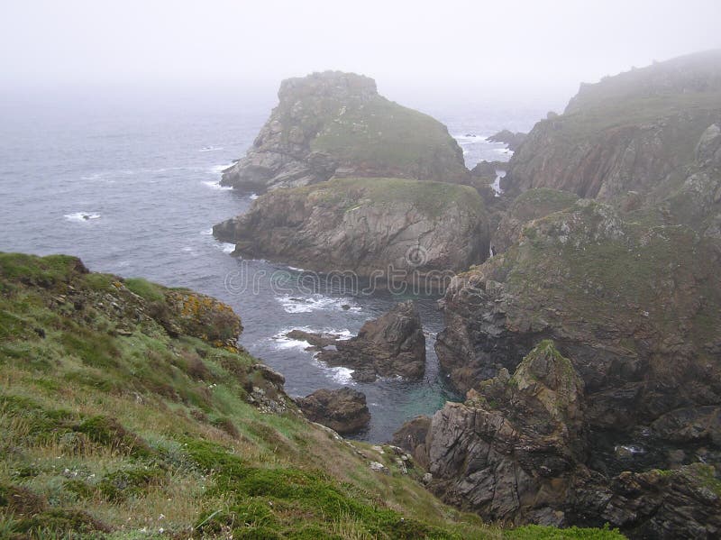 Coast in the fog stock image. Image of nature, brittany - 26179893