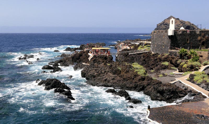 Coast of Garachico, Tenerife Stock Photo - Image of clouds, islands ...