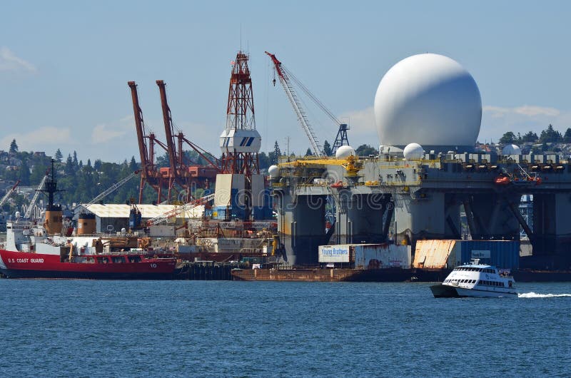 Coast Guard Boat at the Port of Seattle Editorial Photography - Image ...