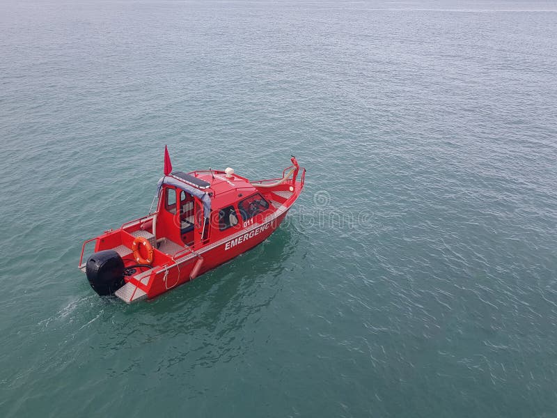 Coast Guard Boat through the Sea, Top View Stock Photo - Image of guard ...