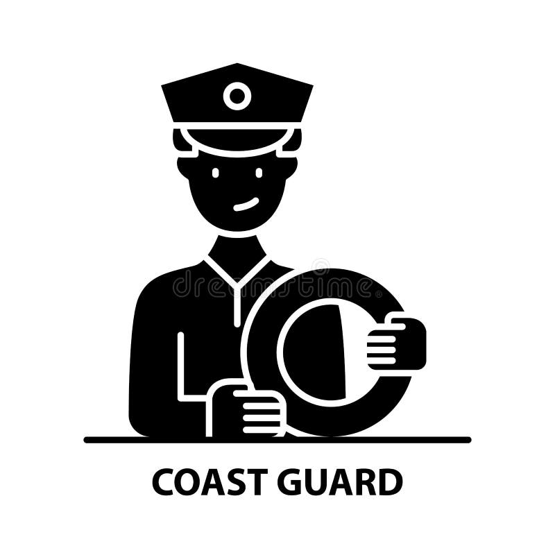 Coast Guard Icon, Black Vector Sign with Editable Strokes, Concept ...