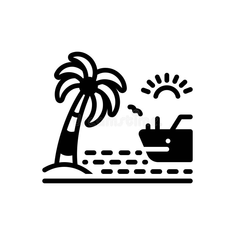 Black Solid Icon for Coast, Seaboard and Coastal Stock Vector ...