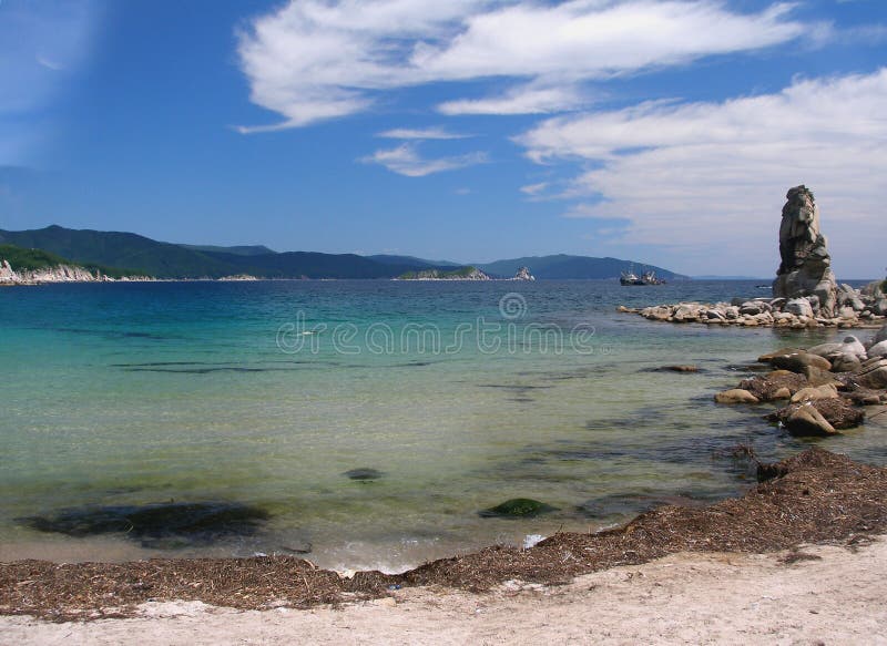 The coast of the Japan sea stock image. Image of nahodka - 1396697