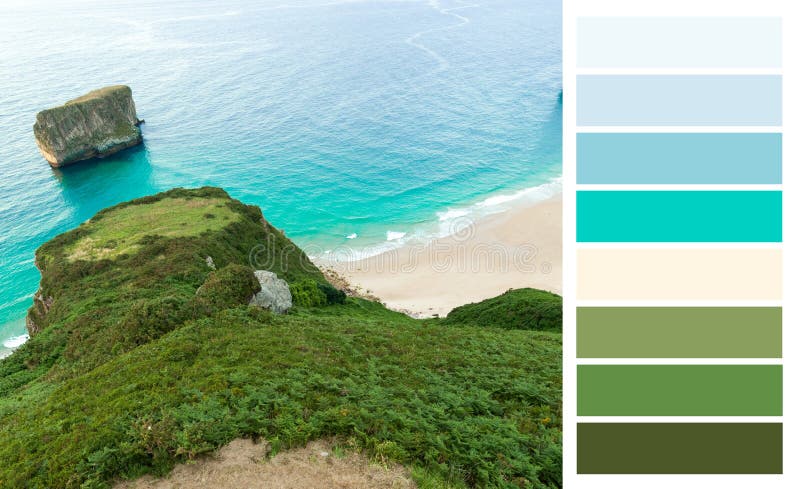 Coast Landscape Color Coded Stock Image - Image of meadow, grey: 79735931