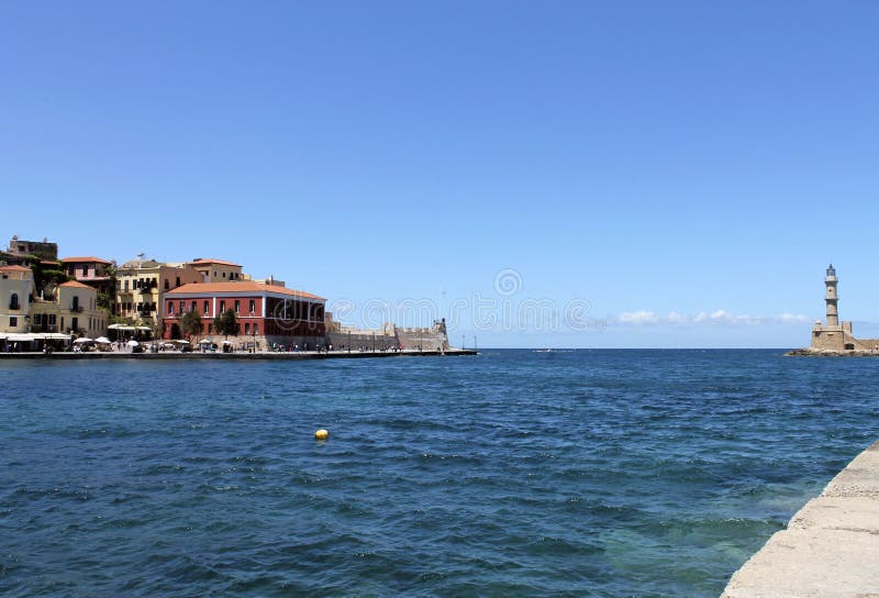 The Coast of the Libyan Sea .Greece.Chania.Crete Stock Image - Image of ...