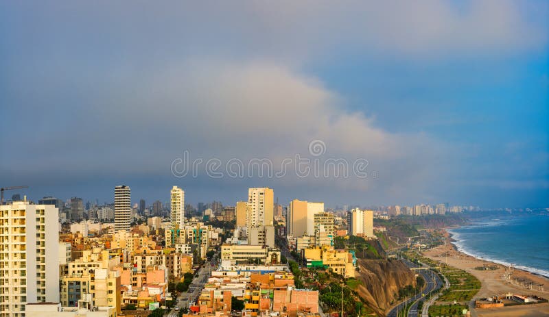 Coast of Lima in Peru on the Pacific Ocean Stock Photo - Image of ...