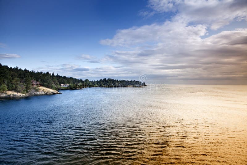 Coast Line stock photo. Image of golden, sunset, blue - 11062962