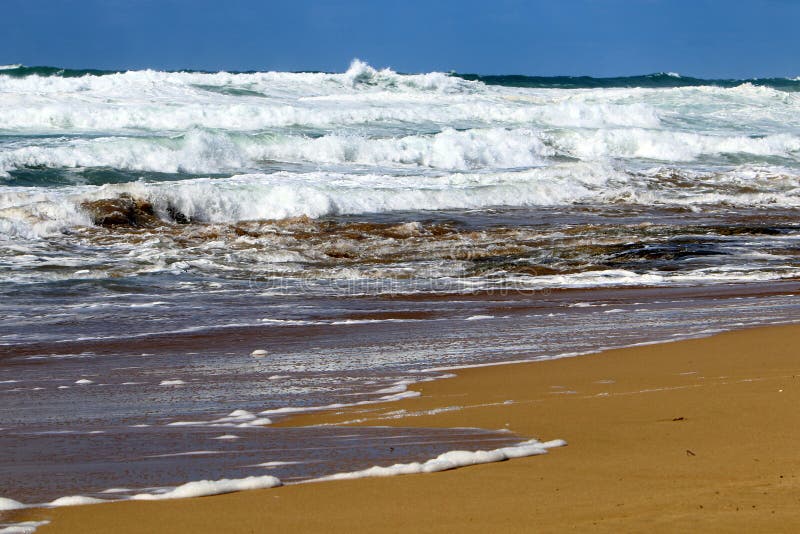 Coast of the Mediterranean Sea in Israel Stock Image - Image of rest ...