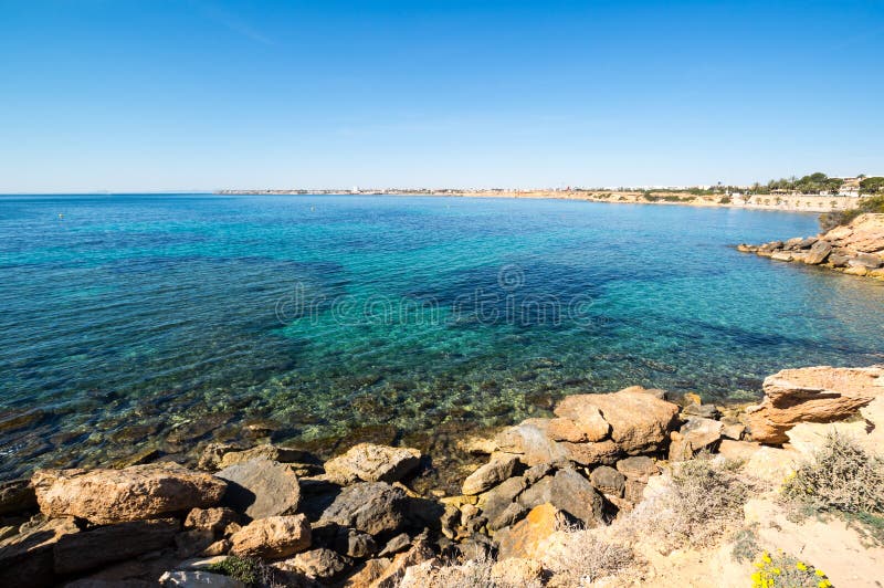 The Coast of Mediterranean Sea Stock Photo - Image of shore, coastline ...