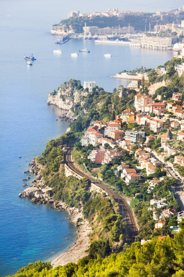 Coast in Eze, South of France Stock Photo - Image of idyllic, panorama ...