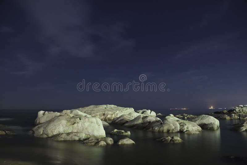 Coast night scenes stock photo. Image of nature, light - 20999114