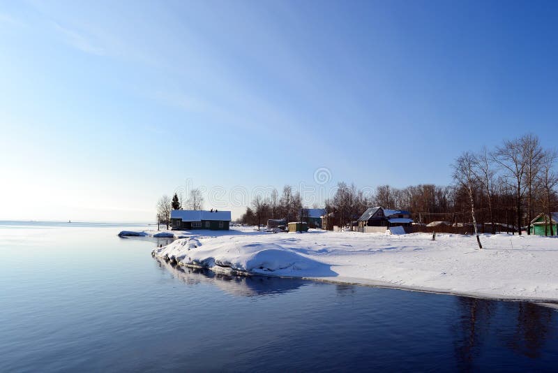 Coast of Onega lake stock image. Image of frozen, beauty - 21569095