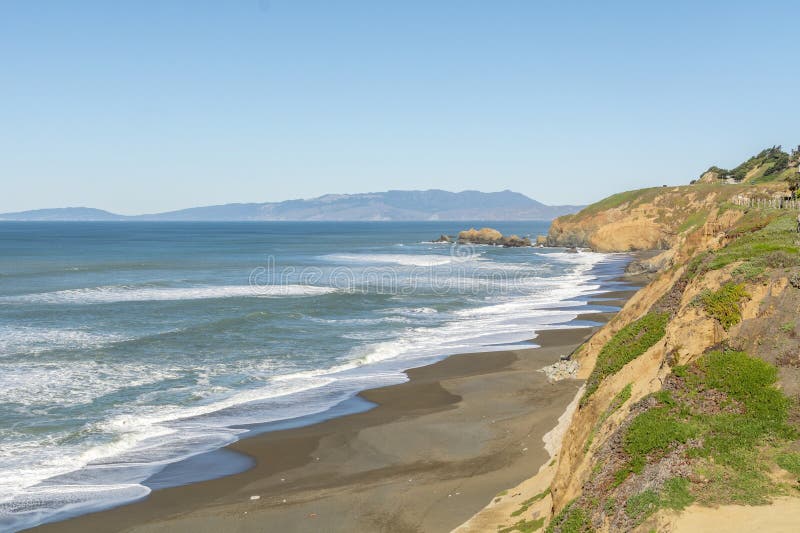 Coast of the Pacific Ocean, California in the USA. Stock Image - Image ...
