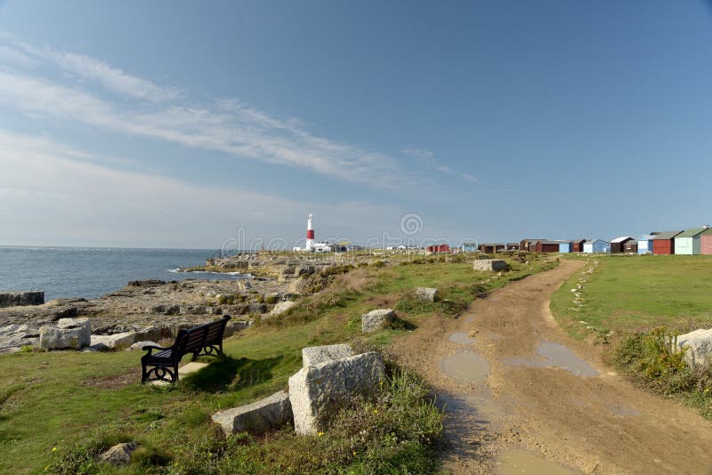 The Path To the Lighthouse by the Sea Stock Image - Image of sides ...