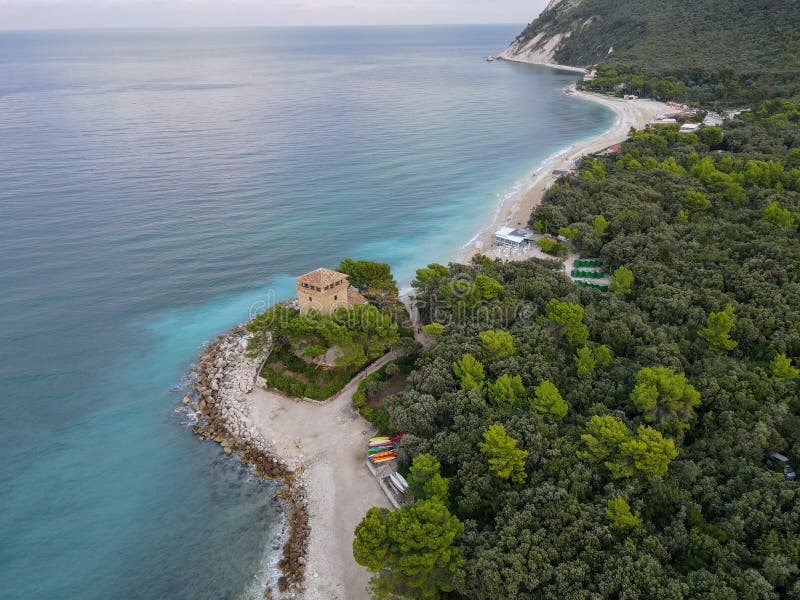 The Coast of Portonovo on Marche, Italy Stock Image - Image of ...