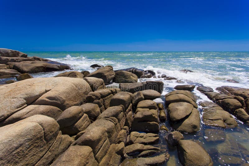 Coast at Rayong beach stock image. Image of gush, boat - 40964663