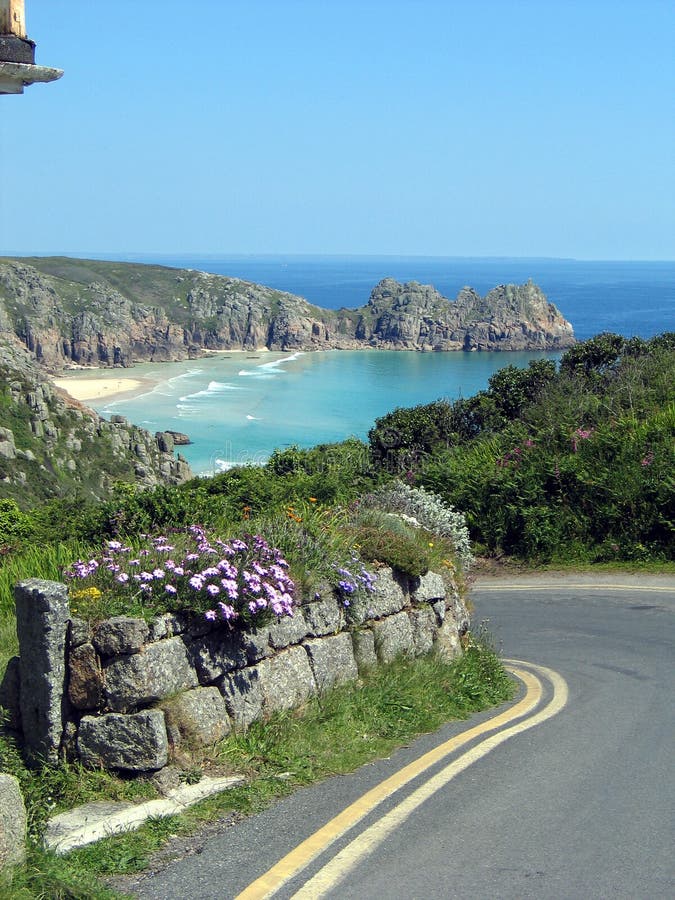 Coast road, Cornwall stock photo. Image of road, view - 12417698