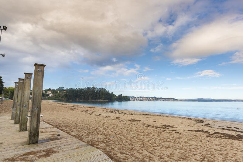 Beach of Gandario Sada, La Coruna - Spain. Stock Image - Image of sada ...