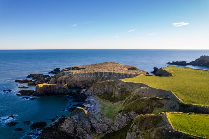 Coast of Scotland Near Dunnottar Castle. View from Above Stock Image ...