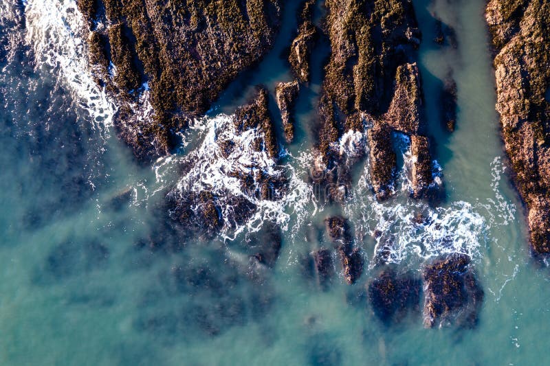 Coast of Scotland Near Dunnottar Castle. View from Above Stock Photo ...