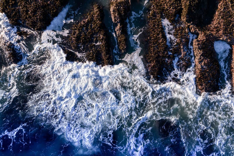 Coast of Scotland Near Dunnottar Castle. View from Above Stock Image ...