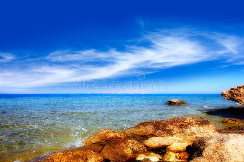 Coast sea stock image. Image of horizontal, ocean, clear - 42485363