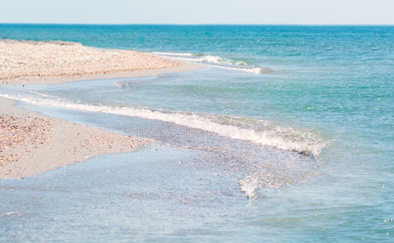 Coast of the Sea with Waves. Parallel Wave Lines, Stock Photo - Image ...