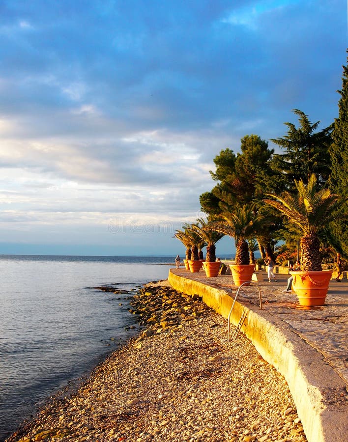 Coast of Slovenia stock photo. Image of road, peace, people - 45824622