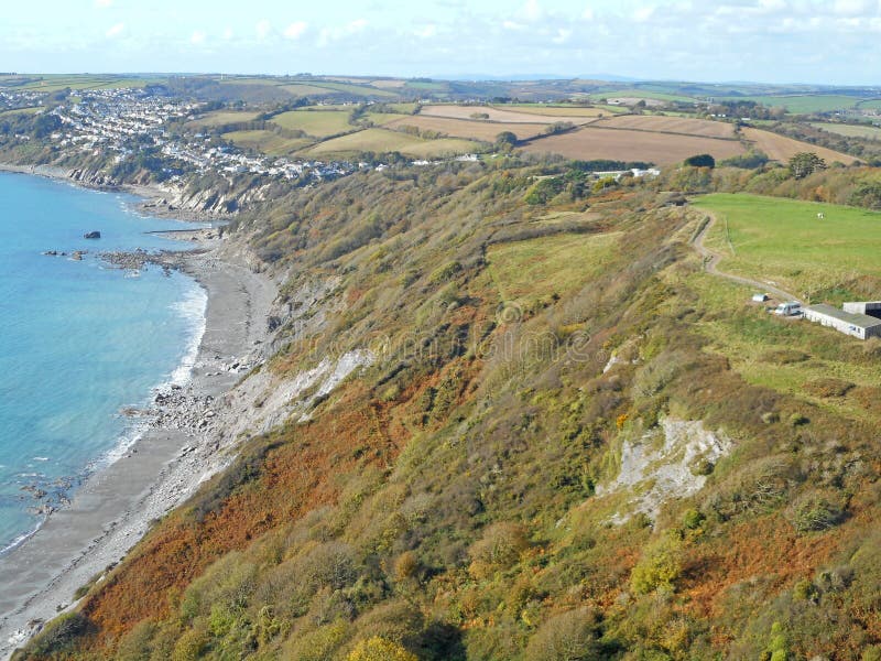 Coast of South Cornwall stock photo. Image of rocks - 129679414