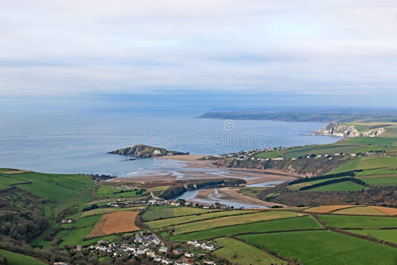 Coast of South Devon and Burgh Island Stock Image - Image of coast ...