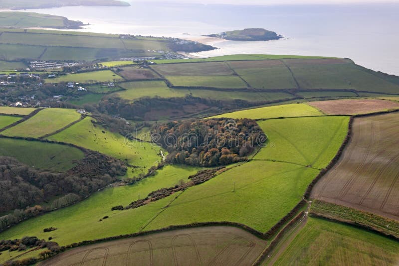 Coast of South Devon and Burgh Island Stock Photo - Image of field ...