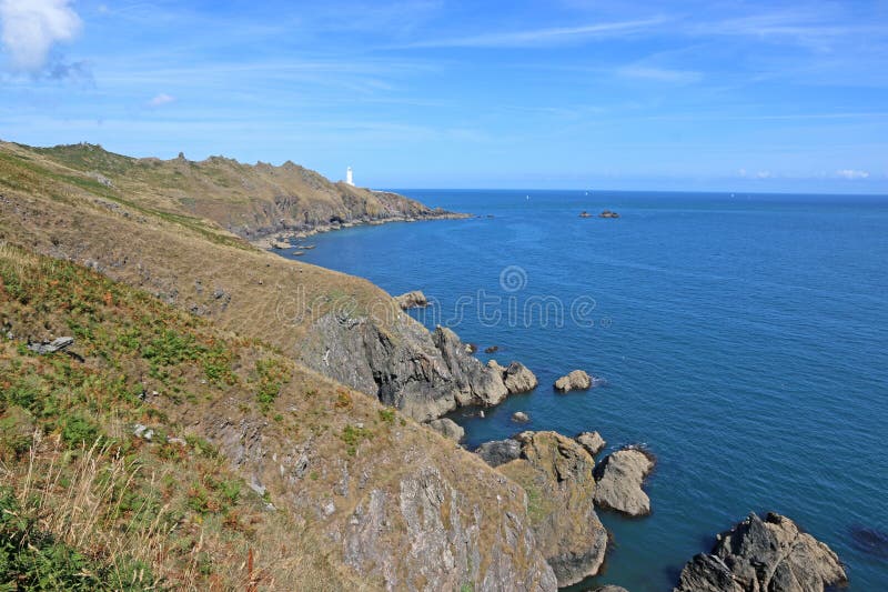 Coast of Start Point in Devon Stock Image - Image of tower, landmark ...