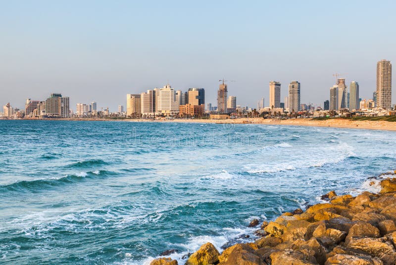 Coast of Tel Aviv editorial stock photo. Image of landscape - 88682183