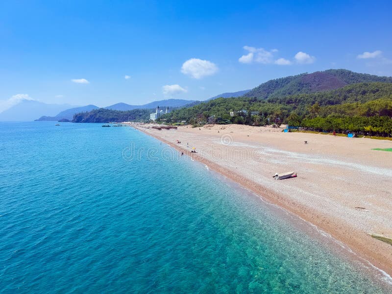 Coast of the Turkish Riviera with Amazing Beach, Tekirova Stock Image ...